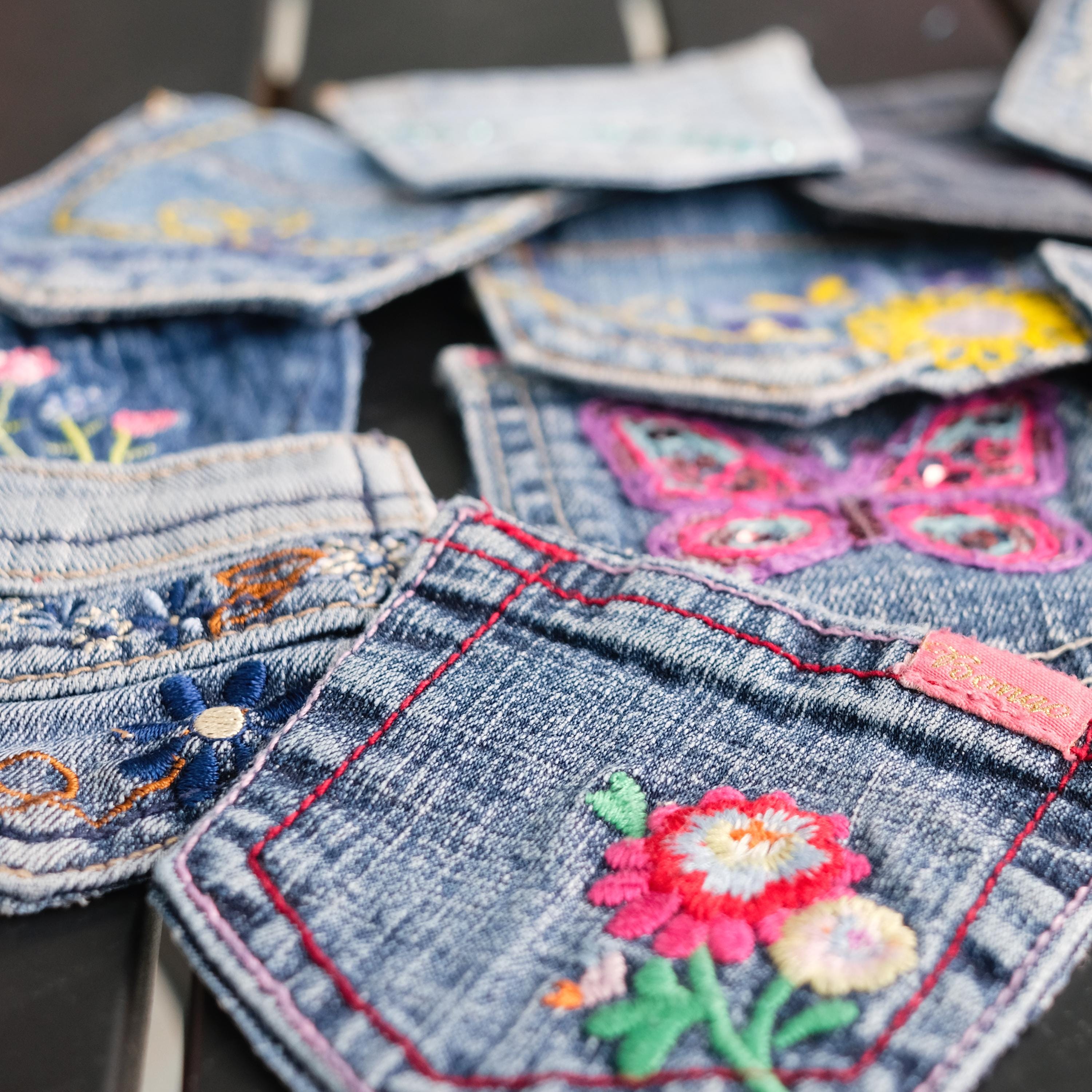 Reclaimed Denim Pockets – Upcycled Jean Pockets for Crafts, Sewing, Bag ...