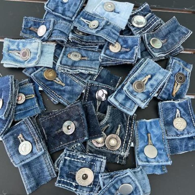 Reclaimed Denim Snaps – Sustainable Upcycled Denim Buttons for Crafting ...