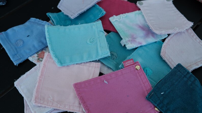 Reclaimed / Recycled Denim Pockets – Upcycled Jeans for Crafts, Sewing ...