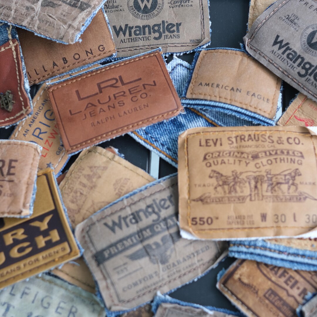 Reclaimed Denim Jeans Labels: Upcycled Brand Tags for Crafts (4-pack ...