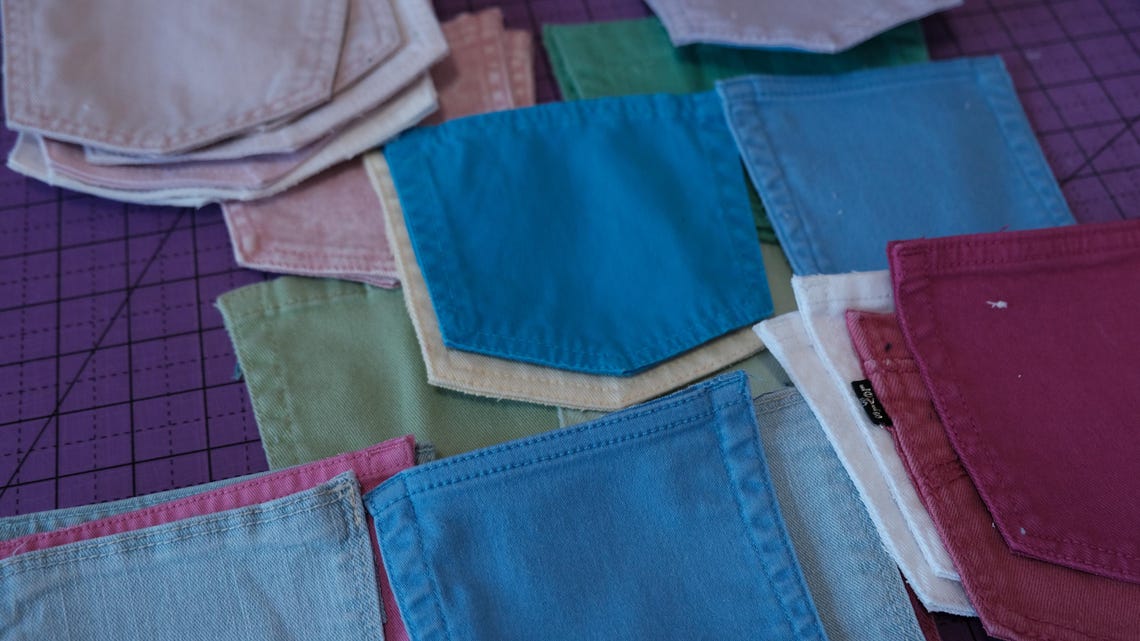 Reclaimed / Recycled Denim Pockets – Upcycled Jean Pockets for Crafts ...