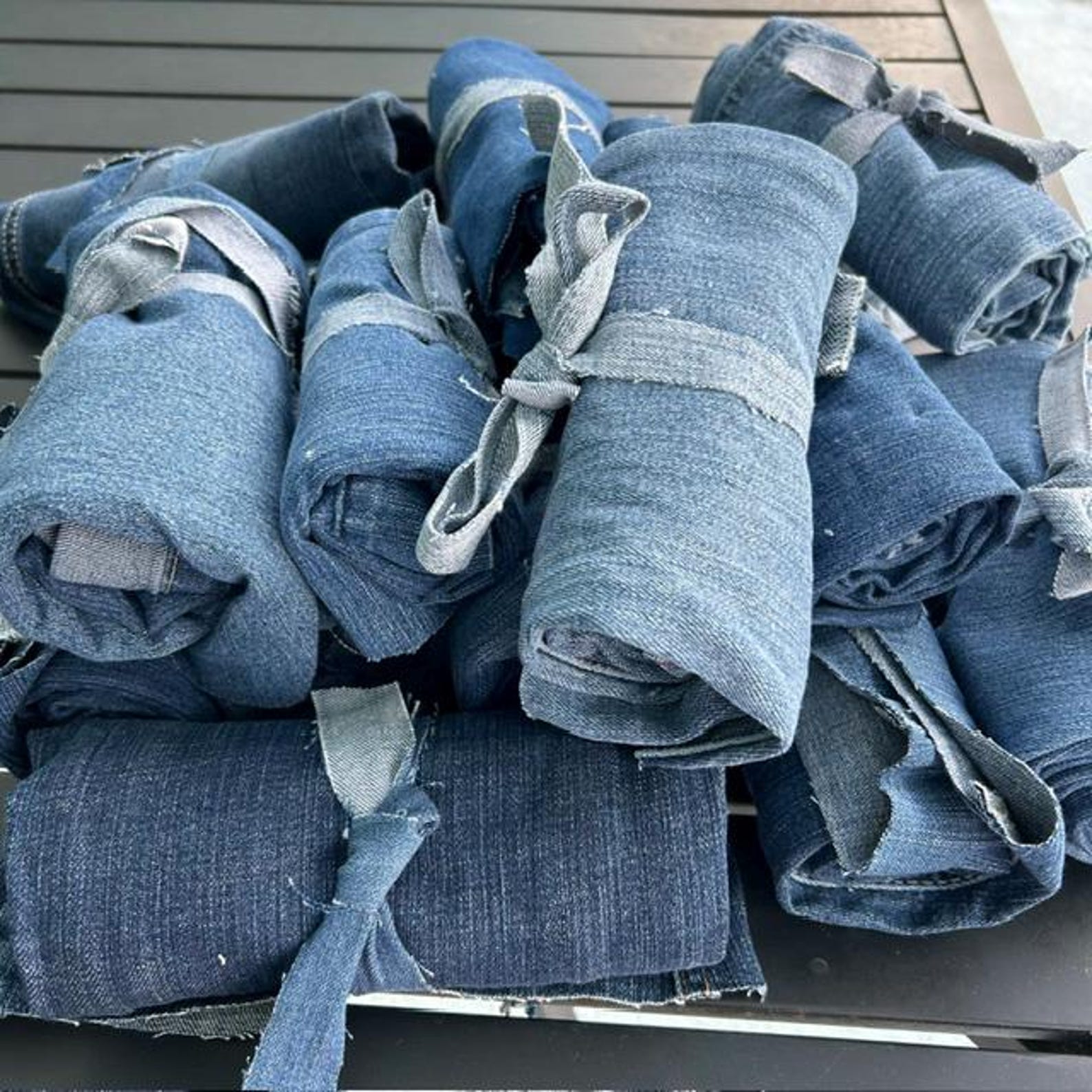 Reclaimed / Recycled Stretchy Denim Jean Legs – Upcycled Craft Material ...