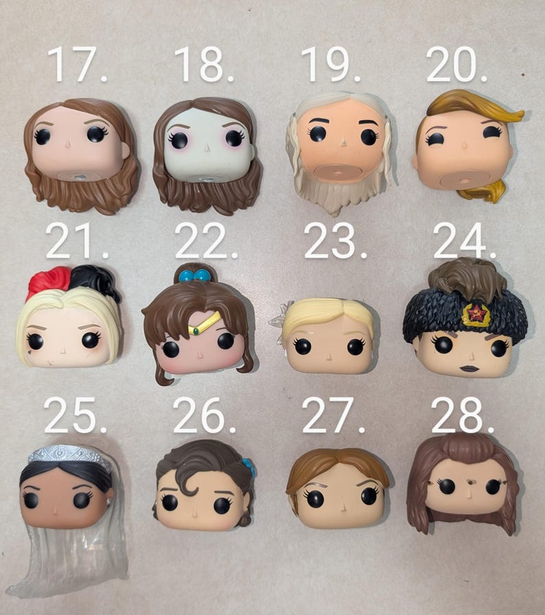 Funko Pop Parts - Female & Male Heads - Etsy