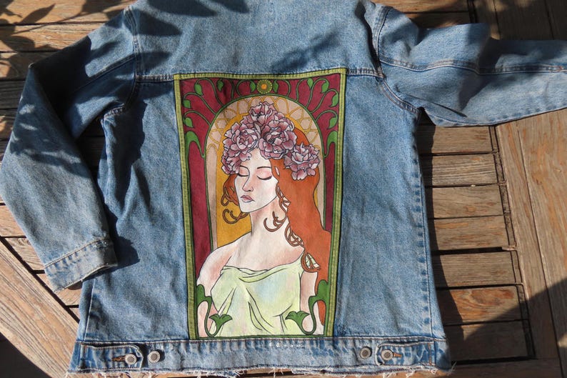 Hand Painted Custom Denim Jacket, Unique Work - Etsy