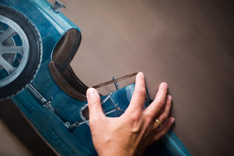 Bugatti Type 35 - Classic Car, Supercar. Original Painting Painted on ...