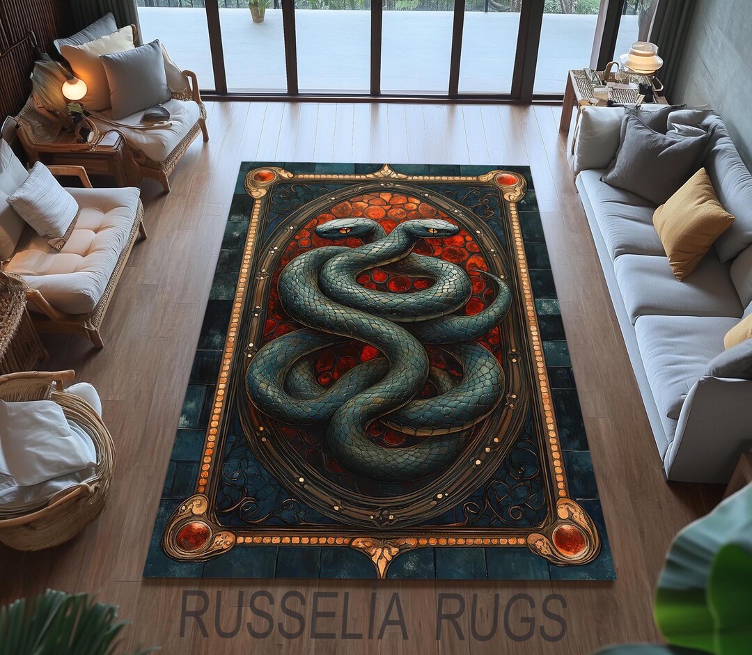 Snake Rug, Snake Design Rug, Snake Pattern Rug, Snake Area Rug, Snake ...
