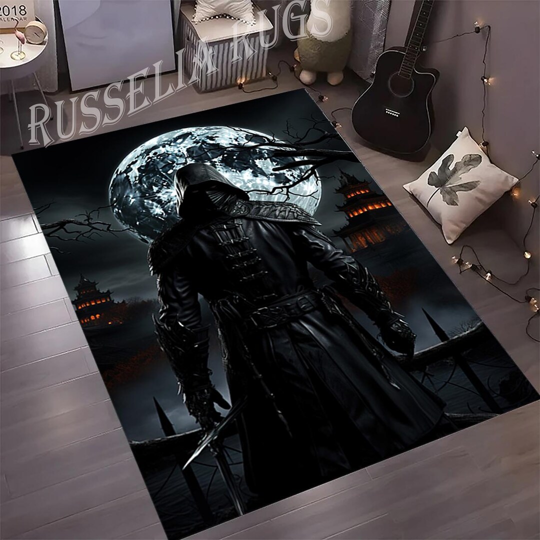 Anime Rug,ninja Rug,moon Light Rug,bohemian Moon Rug,japan Rug ...