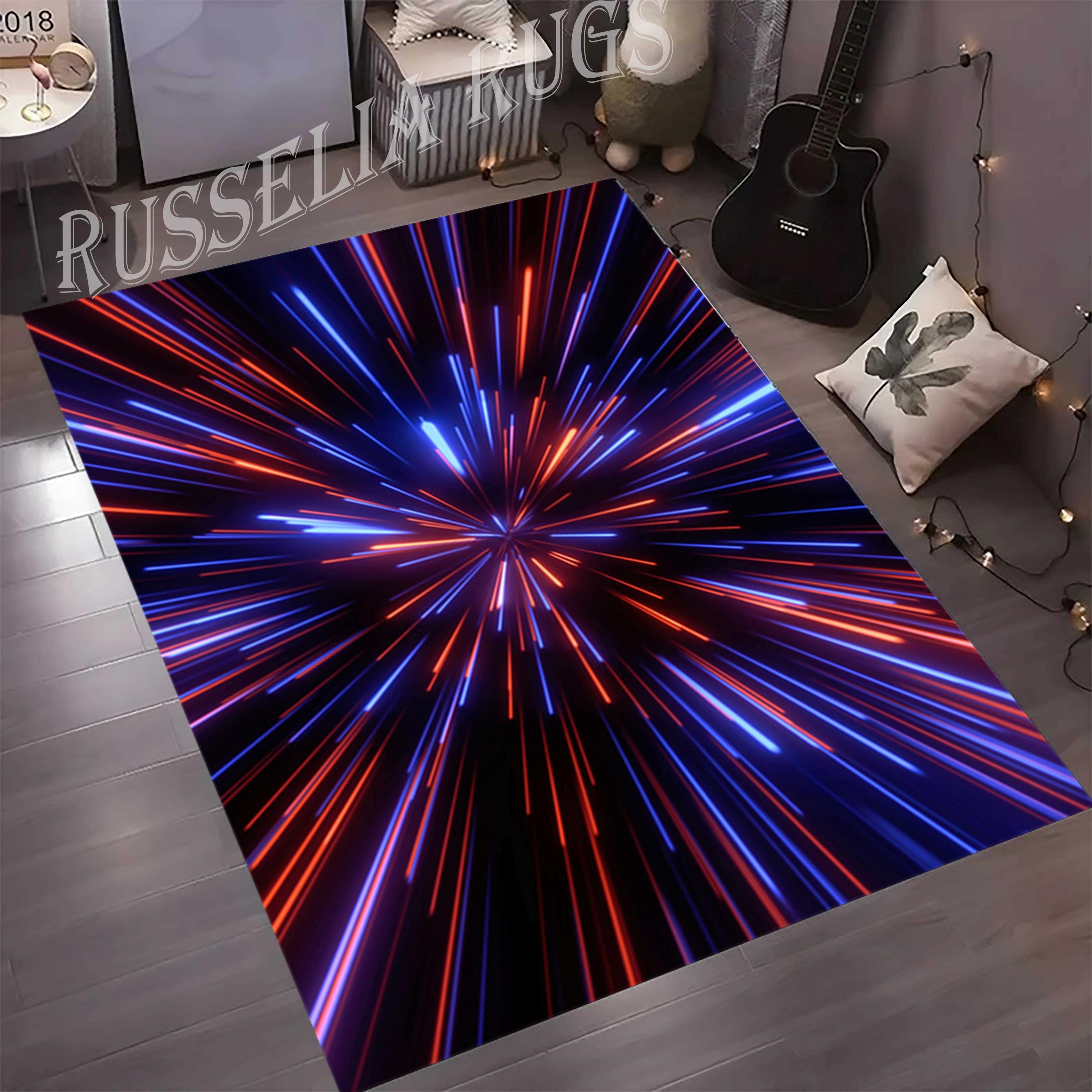 Neon Rug, Neon Area Rug, Neon Decor Rug, Neon Light Pattern Rug, Play ...