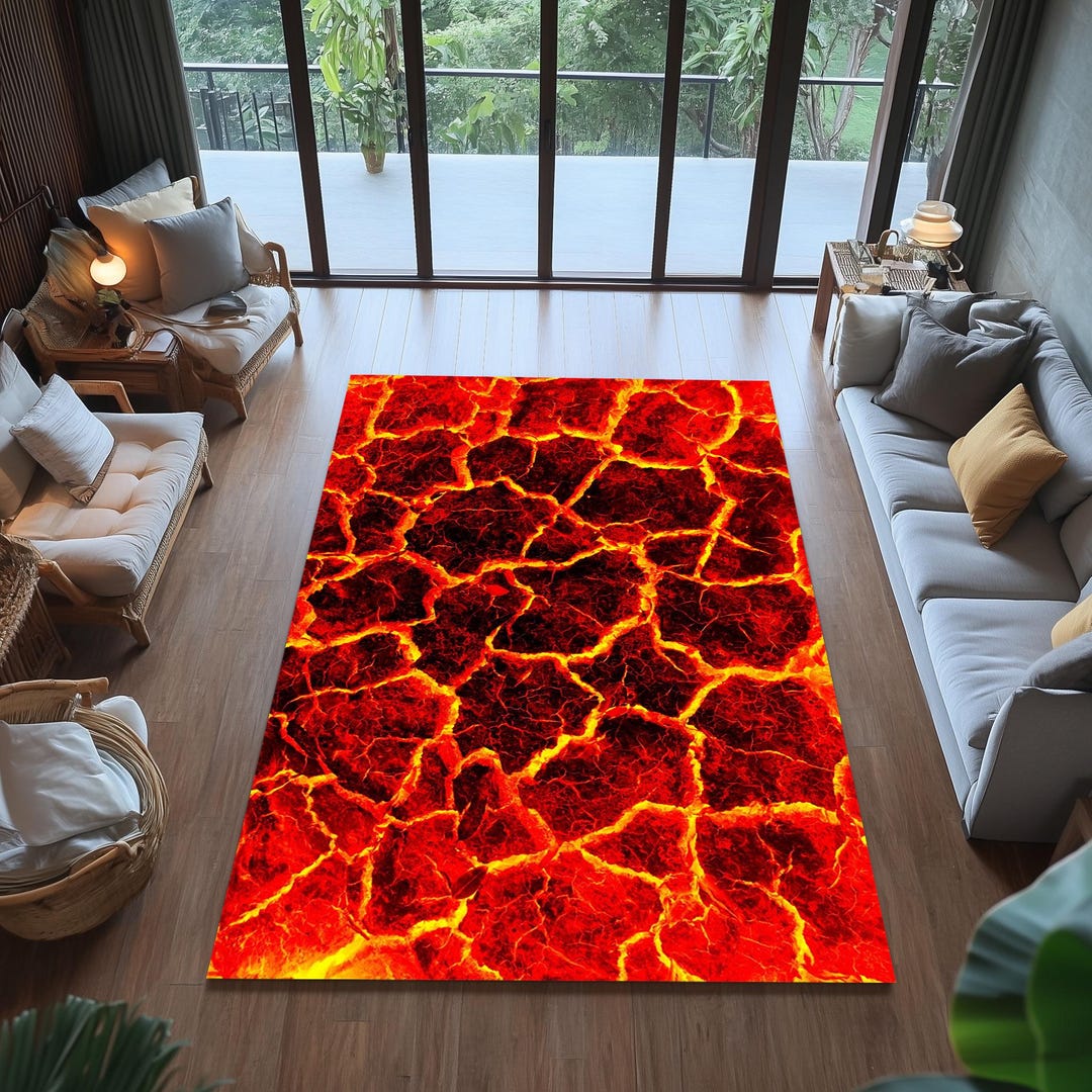 Lava Rug, Hot Lava Rug, Lava Look Rug, Fire Rug, Volcano Rug,lava ...