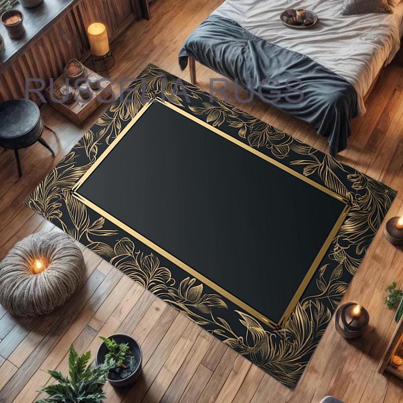 Gold Border Design Rug, Greek Key Rug, Greek Rug, Greek Pattern Rug ...