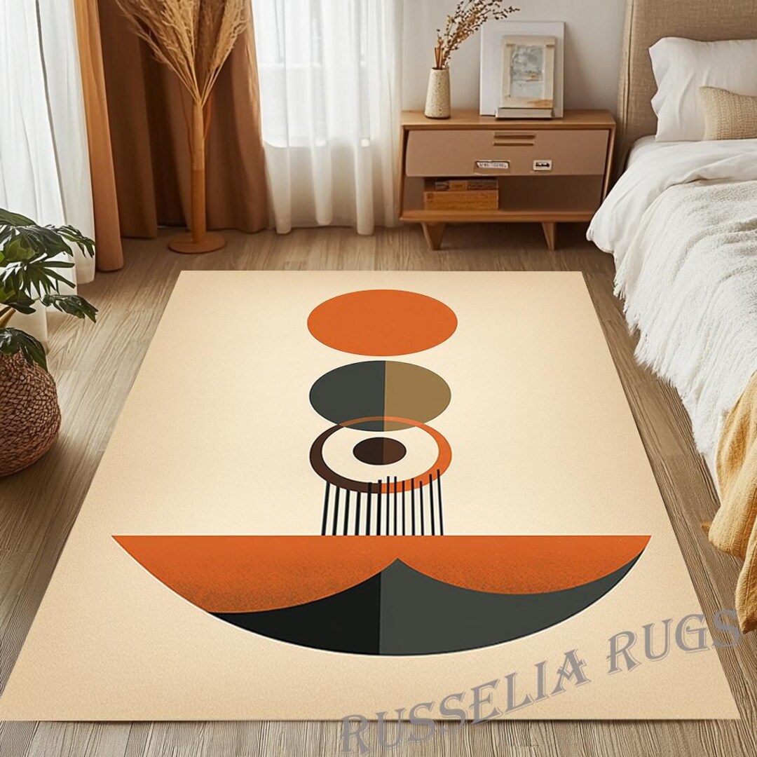 Mid Century Rug, Mid Century Modern Area Rug, Geometric Rug, Mid ...