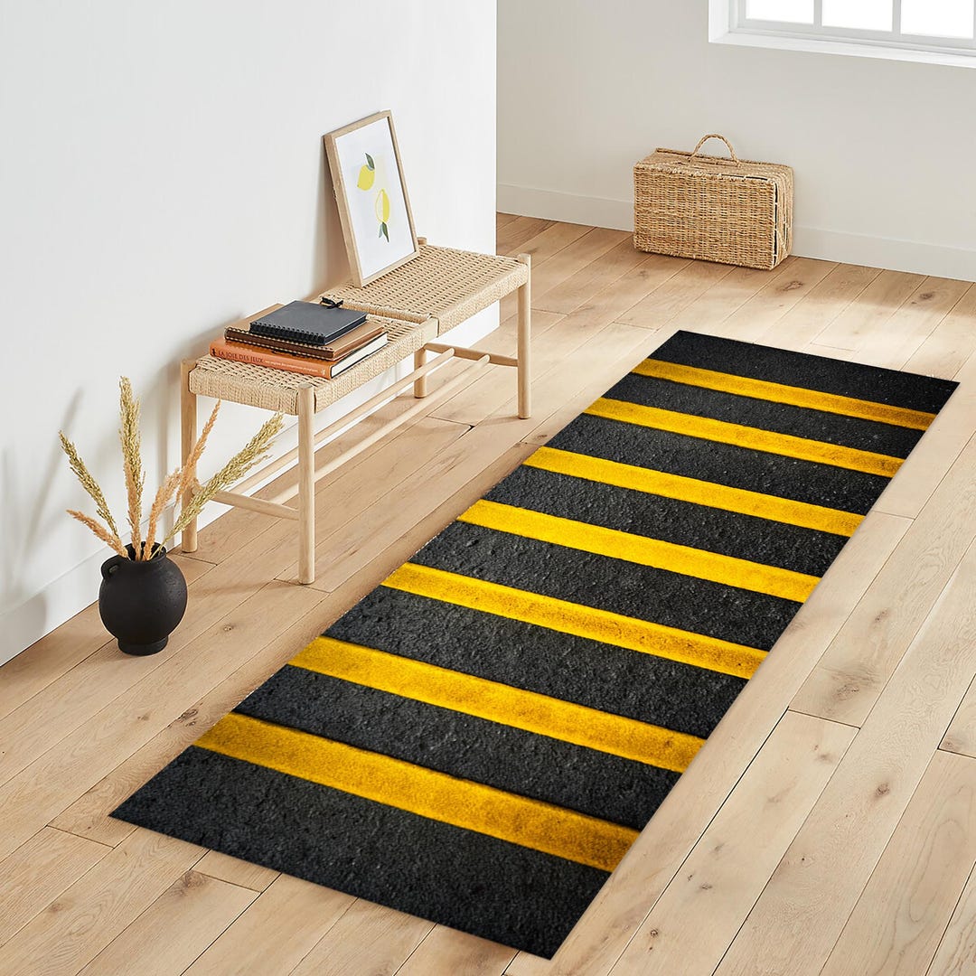 Bees Rug, Bee Runner, Bee Pattern Runner,gold and Black Runner,entry ...