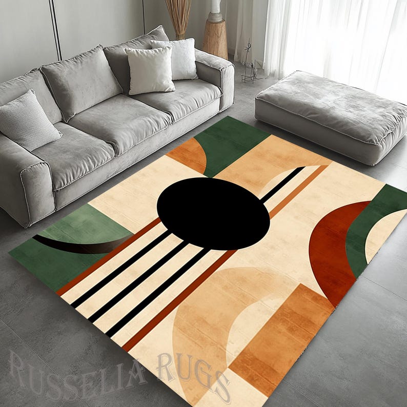 Mid Century Rug,mid Century Modern Area Rug,geometric Rug,mid Century ...