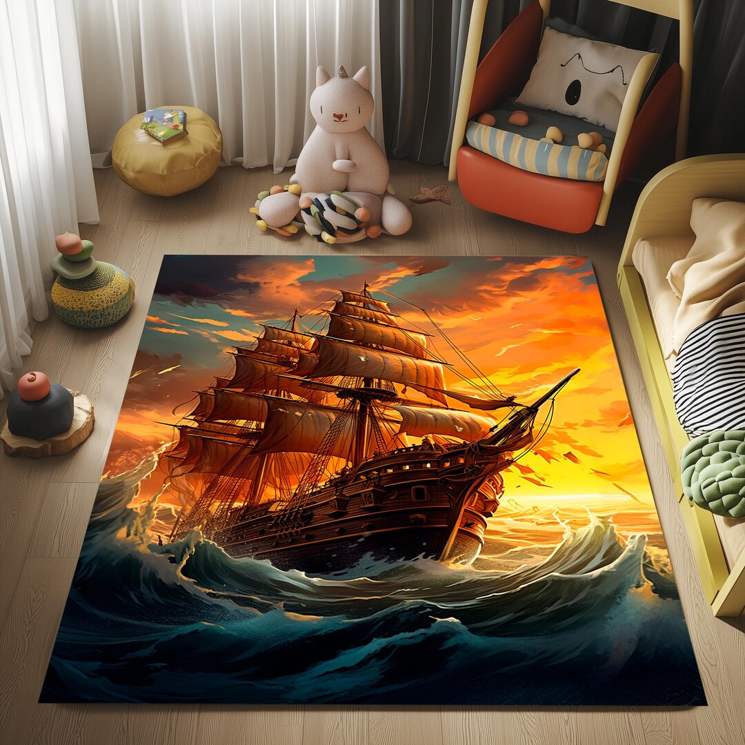 Yacht Rug, Boat Rug, Special Boat Rug, Compass and Ship Rug, Sail Rug ...