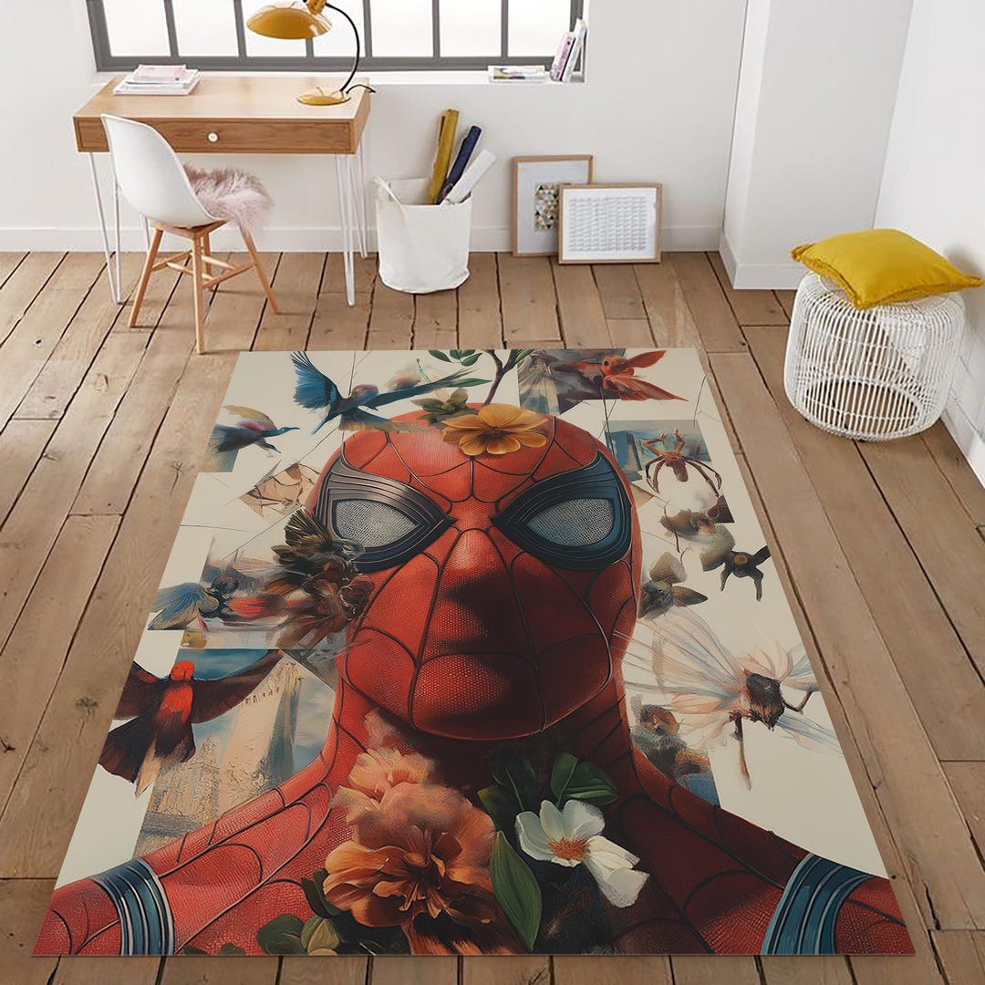 Spiderman Rug, Spider Man Rug, Spider Rug, Spider Web Rug, Spiderman ...