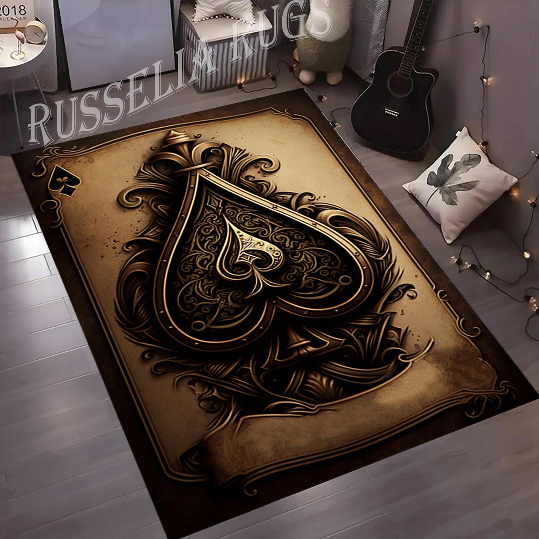 Poker Rug, Game Rug, Gamer Rug, Poker Signs Rug, Poker Area Rug, Casino ...