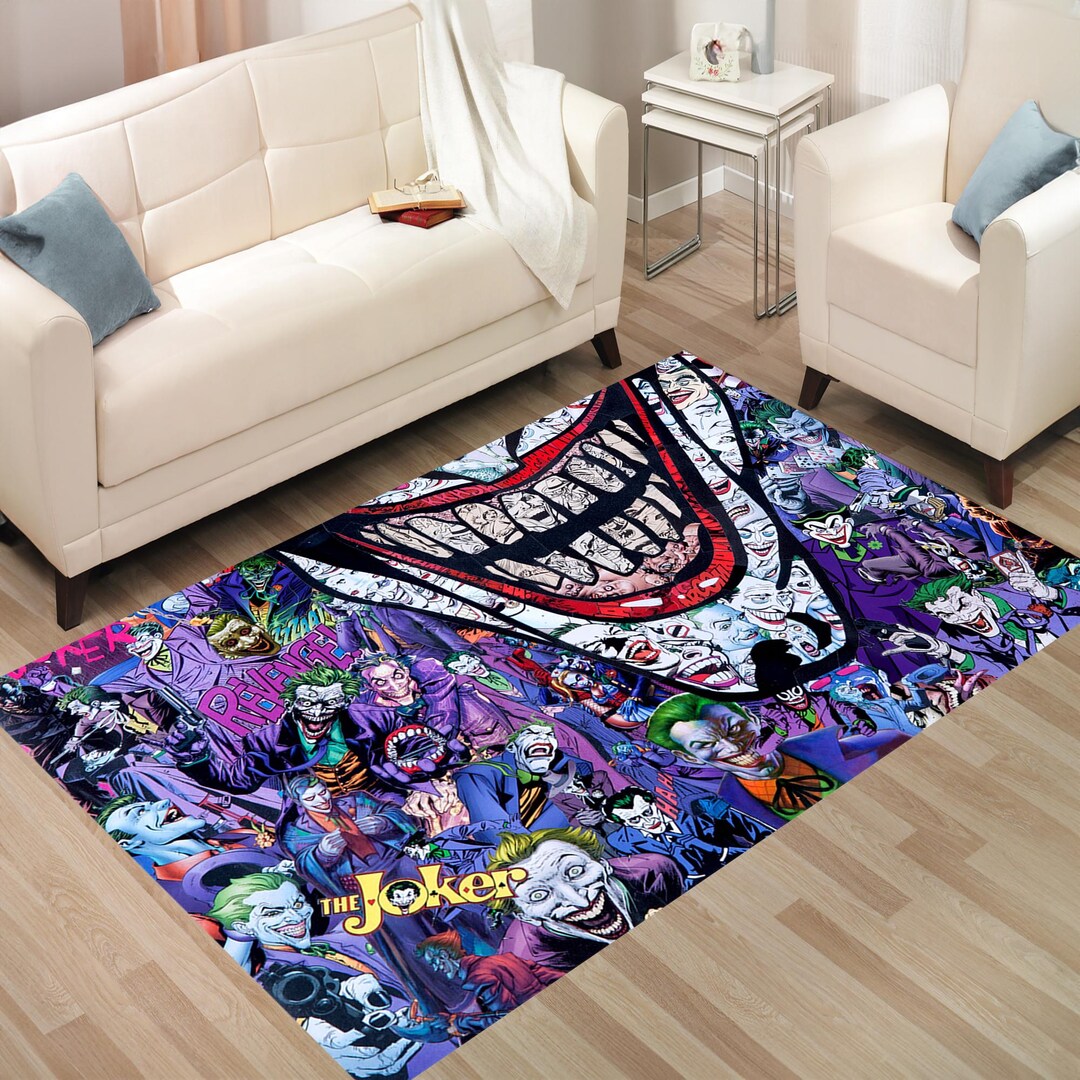 Joker Rugs, Joker Art Rug, Joker Area Rug, Joker Rug, Crazy Joker Rug ...