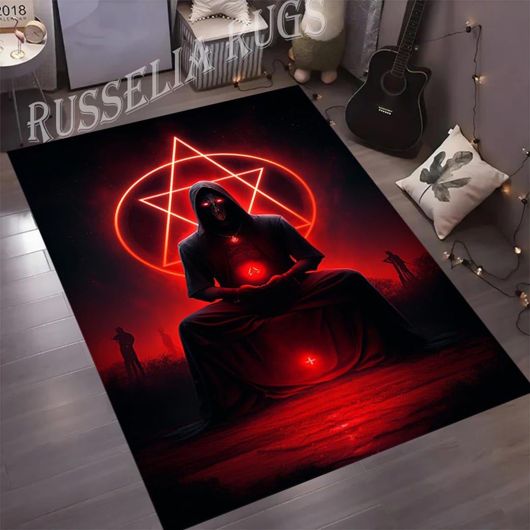 Star Rug, Satan Rug, Pentacle Symbol Rug,supernatural Rug,devil Rug for ...
