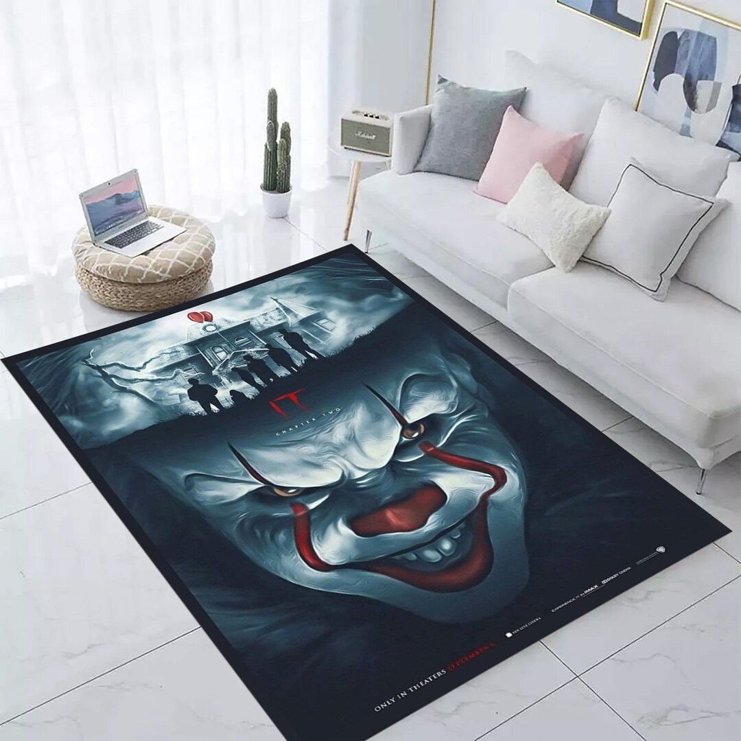 Pennywise Rug, Horror Movie Rug, Pennywise Design Rug, Horror Art Rug ...