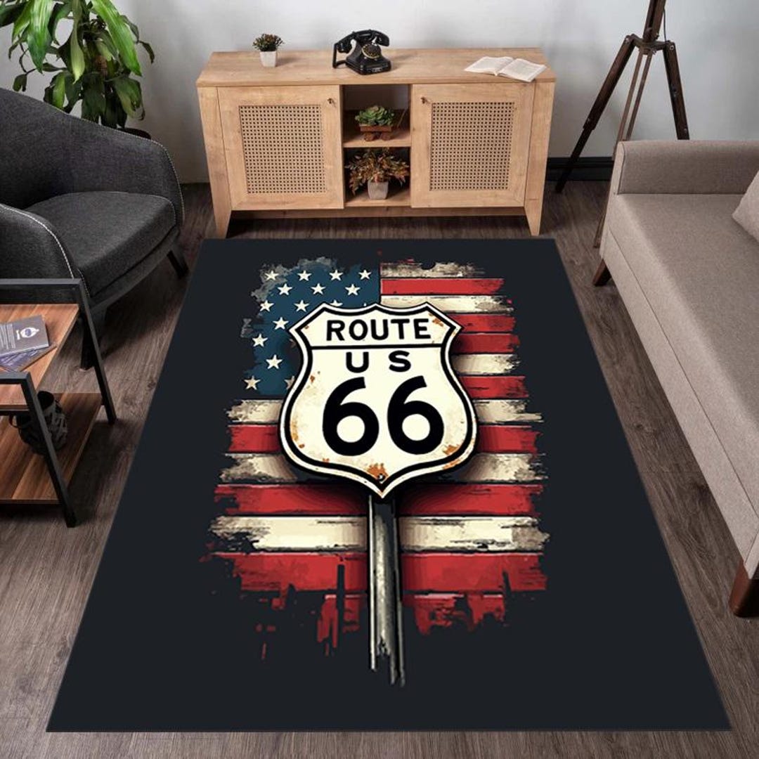 U.S. Route 66 Rug,america's Main Street Historic Route 66 Rug,mother ...