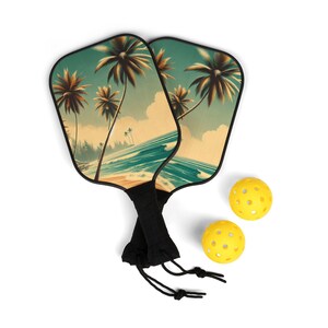 Vintage Palm Trees Pickleball Kit - Etsy