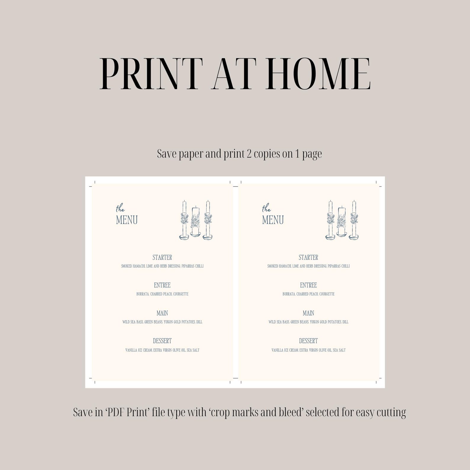 Modern Wedding Menu Template, Dual Colour Variations, Modern Script ...