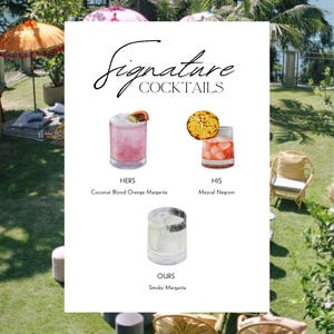 Signature Drinks Sign Template, Bar Menu, Classic, Wedding Cocktail ...