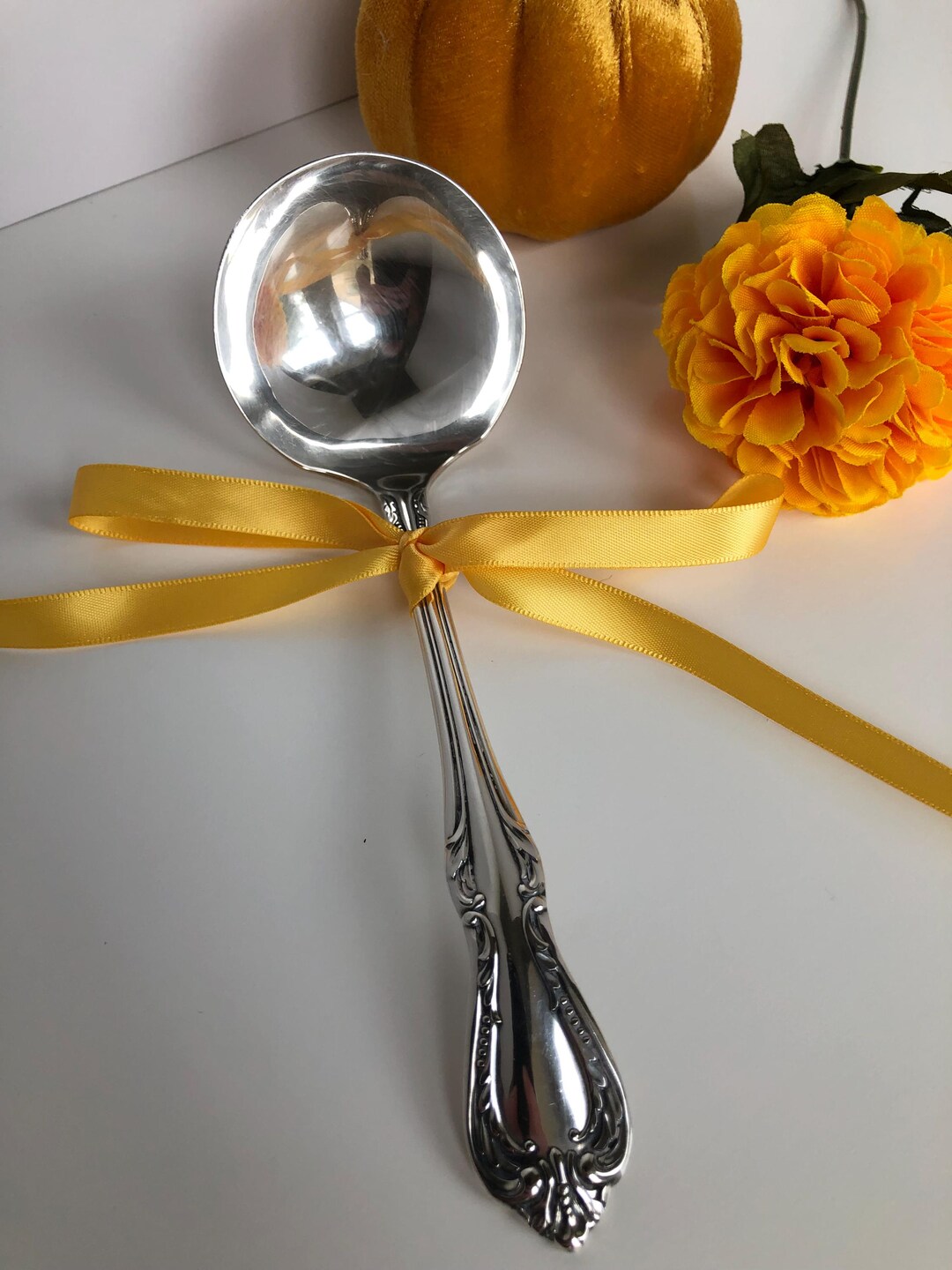 Vintage Mansion Solid Sterling Silver Gravy Ladle - 7 Inch Ornate ...