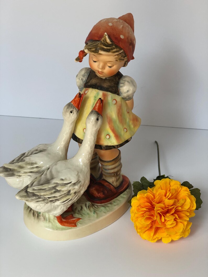 Vintage 1980s Goebel Hummel goose Girl Figurine Model 47/II Vintage ...