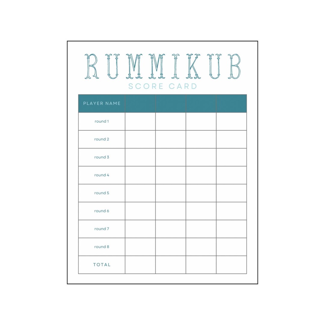 Rummikub Score Card Digital Download - Etsy