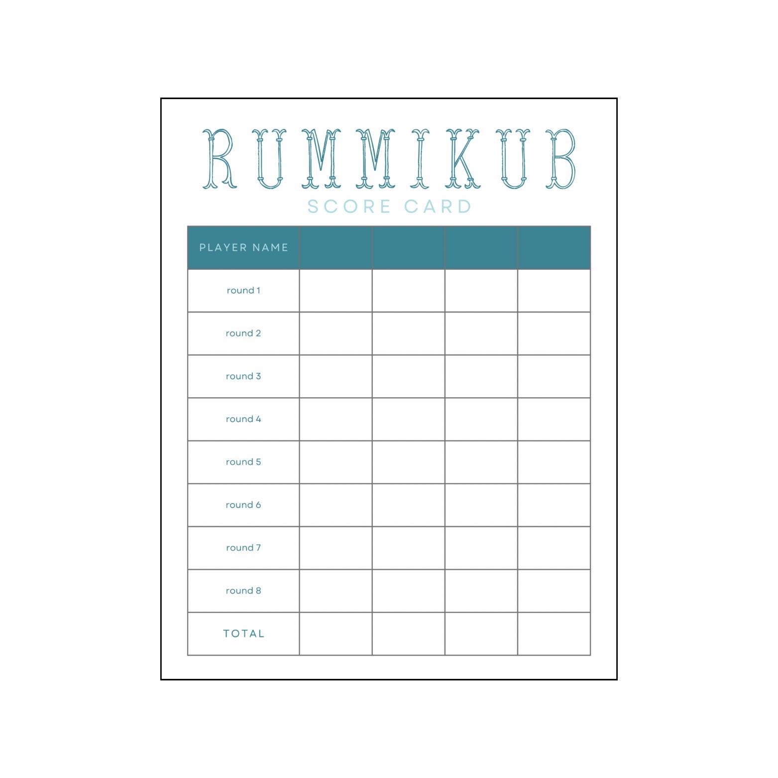 Rummikub Score Card Digital Download - Etsy