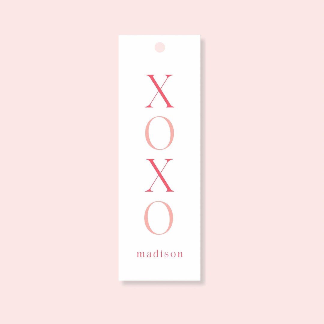Xoxo PERSONALIZED Printable Gift Tag PDF - Etsy