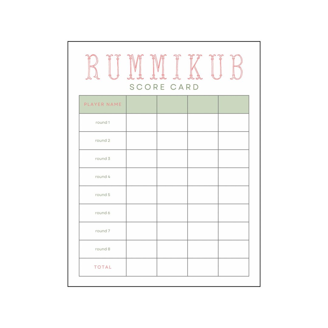 Rummikub Score Card Digital Download - Etsy