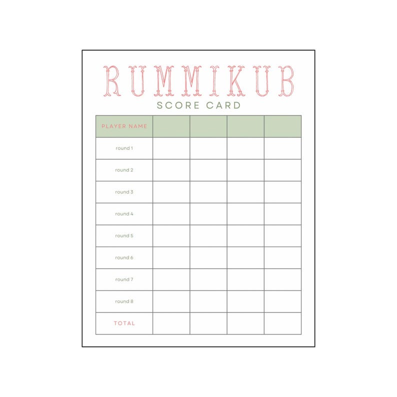 Rummikub Score Card Digital Download - Etsy