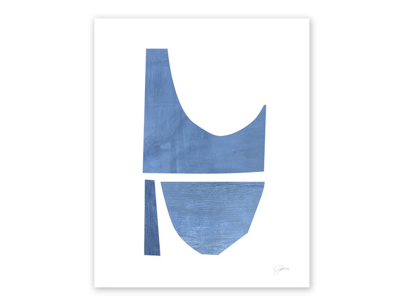 Minimalist Blue Wall Art Abstract Modern Print Minimalist - Etsy