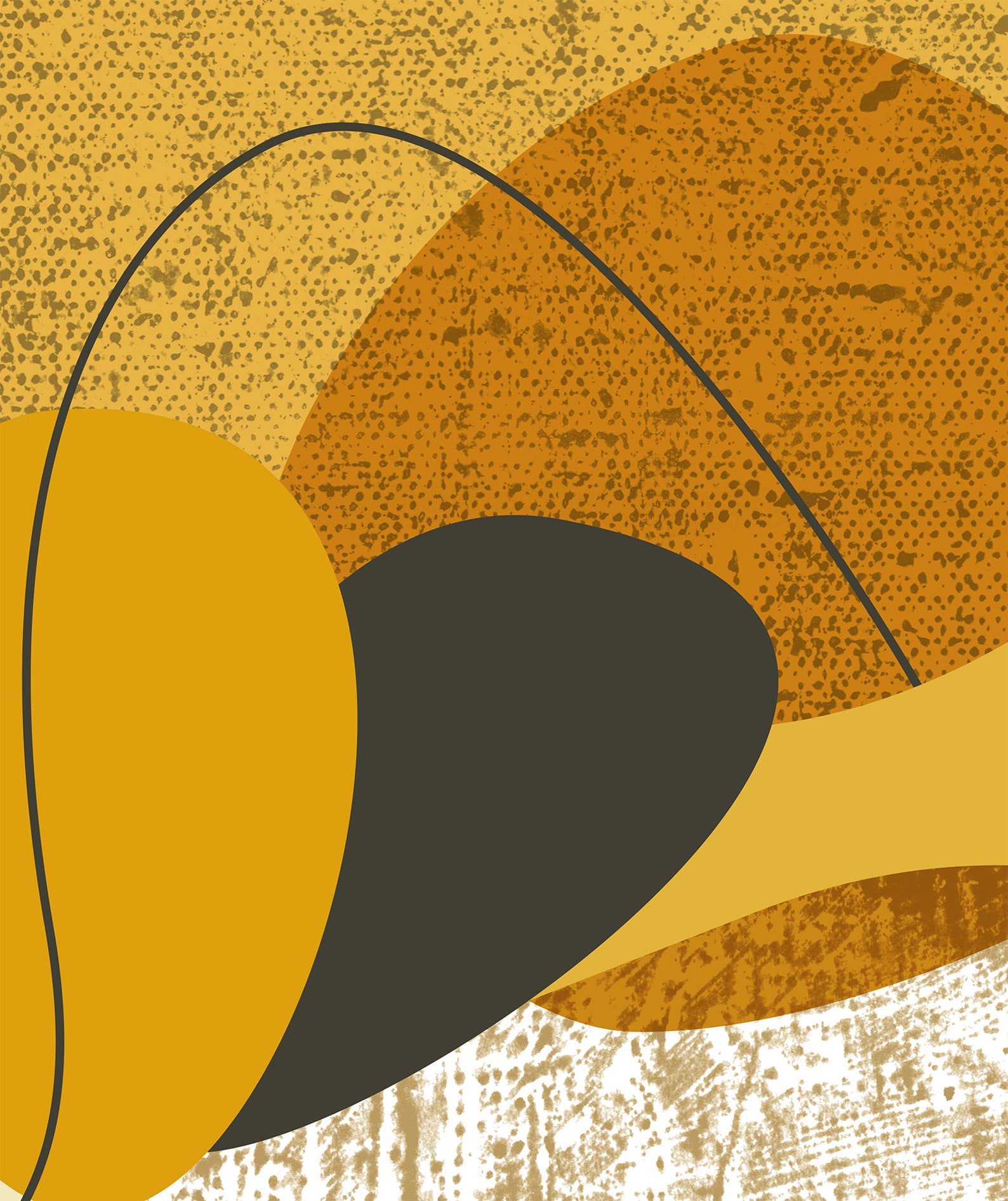 Modern Ochre Print Set of 3 Printed Abstract Art for Your Mid - Etsy