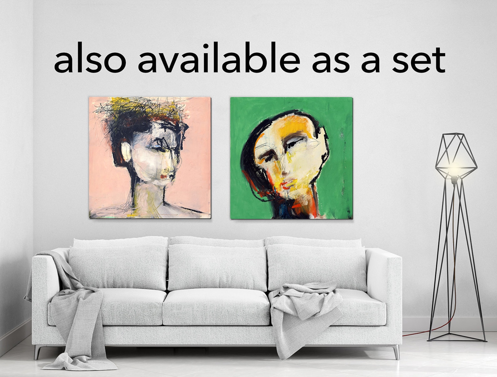 Large Abstract Painting Portrait Wall Art Canvas Modern - Etsy