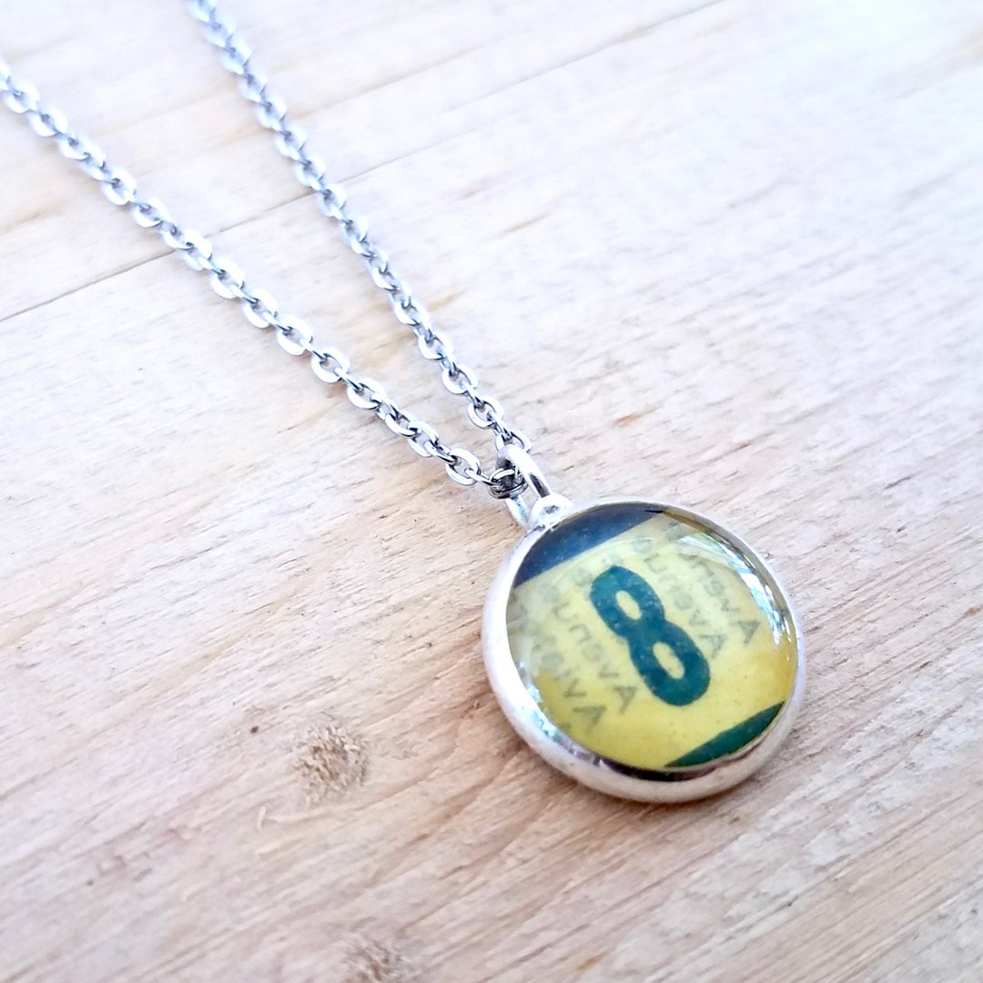 Lucky Yellow Number 8 Necklace - Etsy