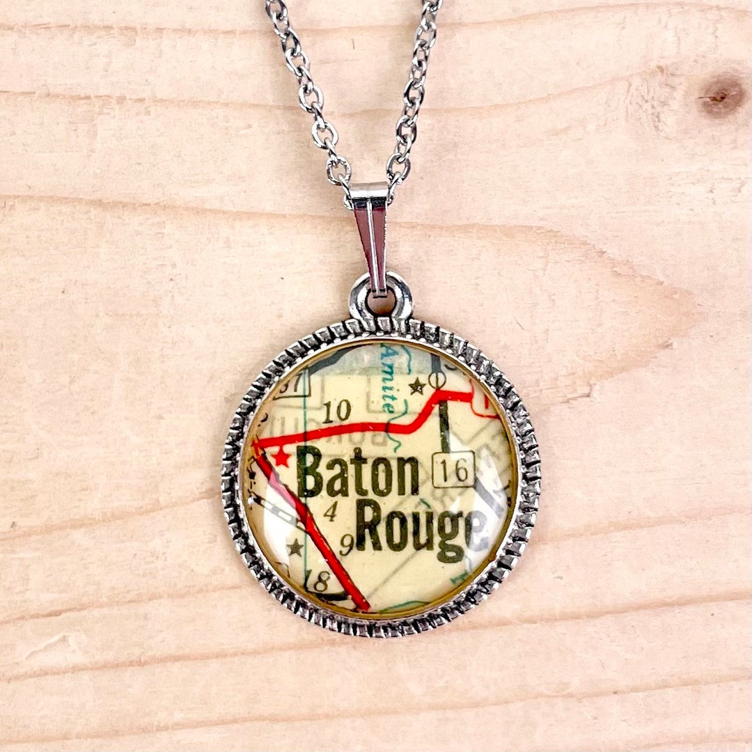 Baton Rouge Map Necklace - Etsy