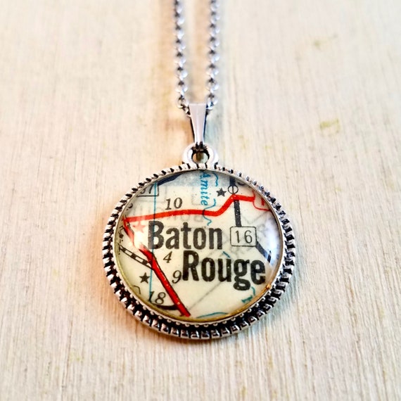 Baton Rouge Map Necklace | Etsy