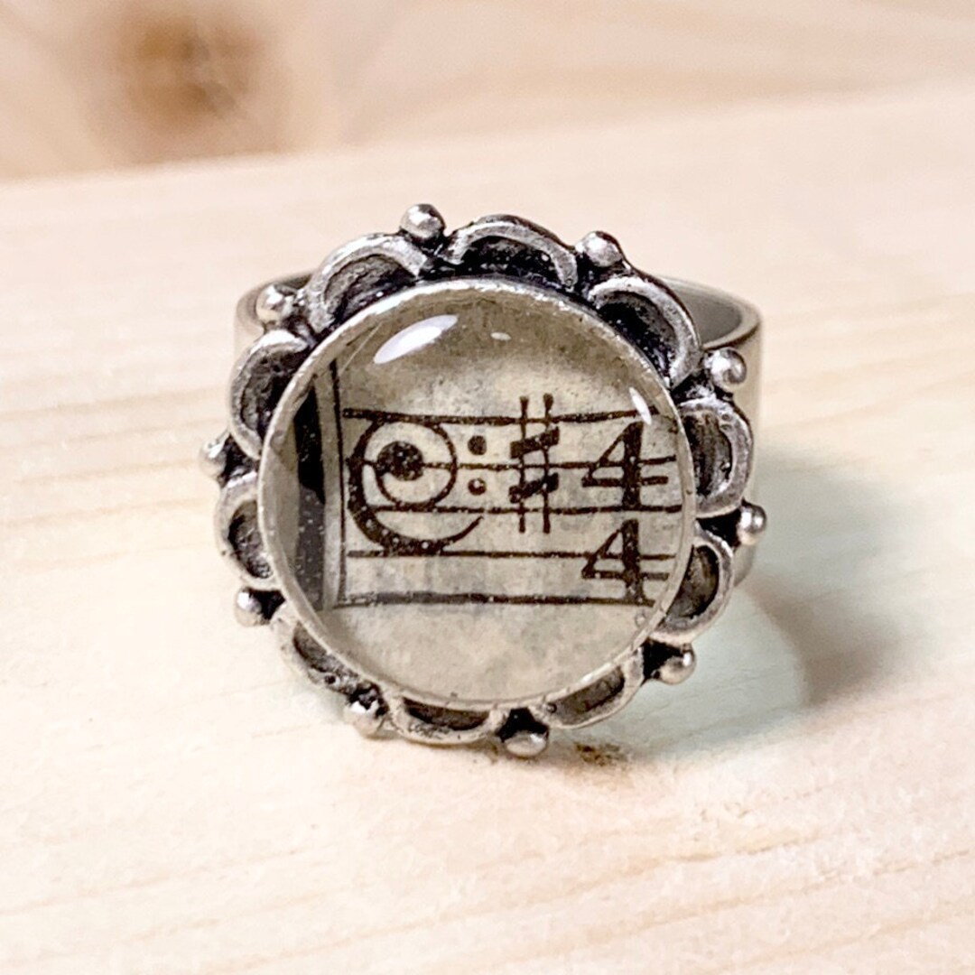 Bass Clef Music Ring - Etsy