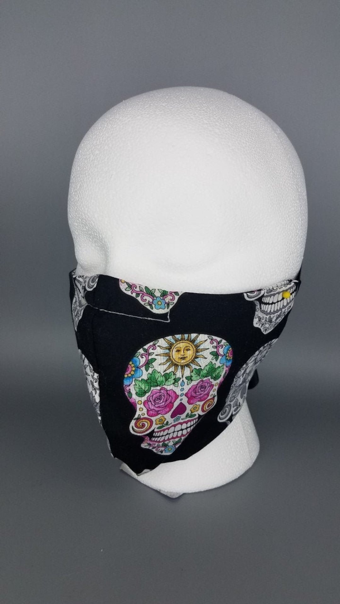 MEXICAN SKULL Facemask 2 Layer or UPGRADE 3 Layer Nose Wire 1 3M 1900 ...