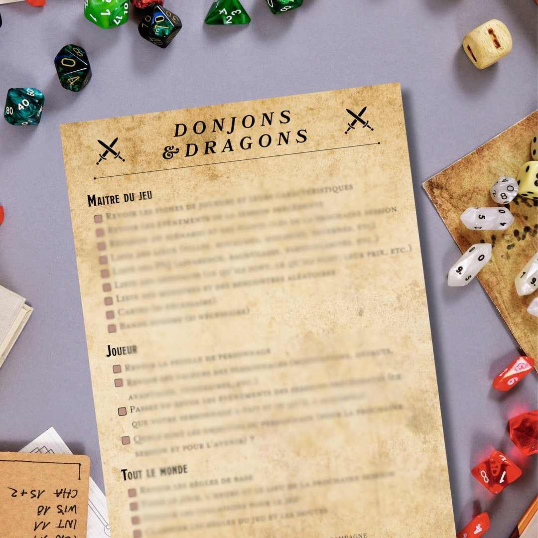 Ultimate Checklist for Dungeons & Dragons Game Masters and Players - Etsy