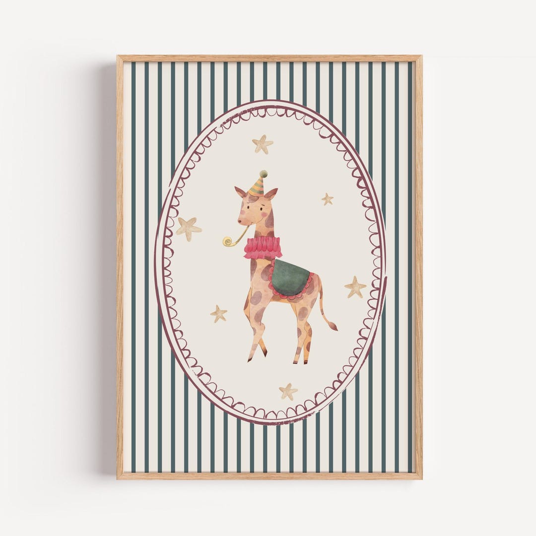 Circus Nursery Print | Gender Neutral Children's Wall Art | Giraffe ...