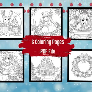 Christmas Themed Coloring Book - Etsy