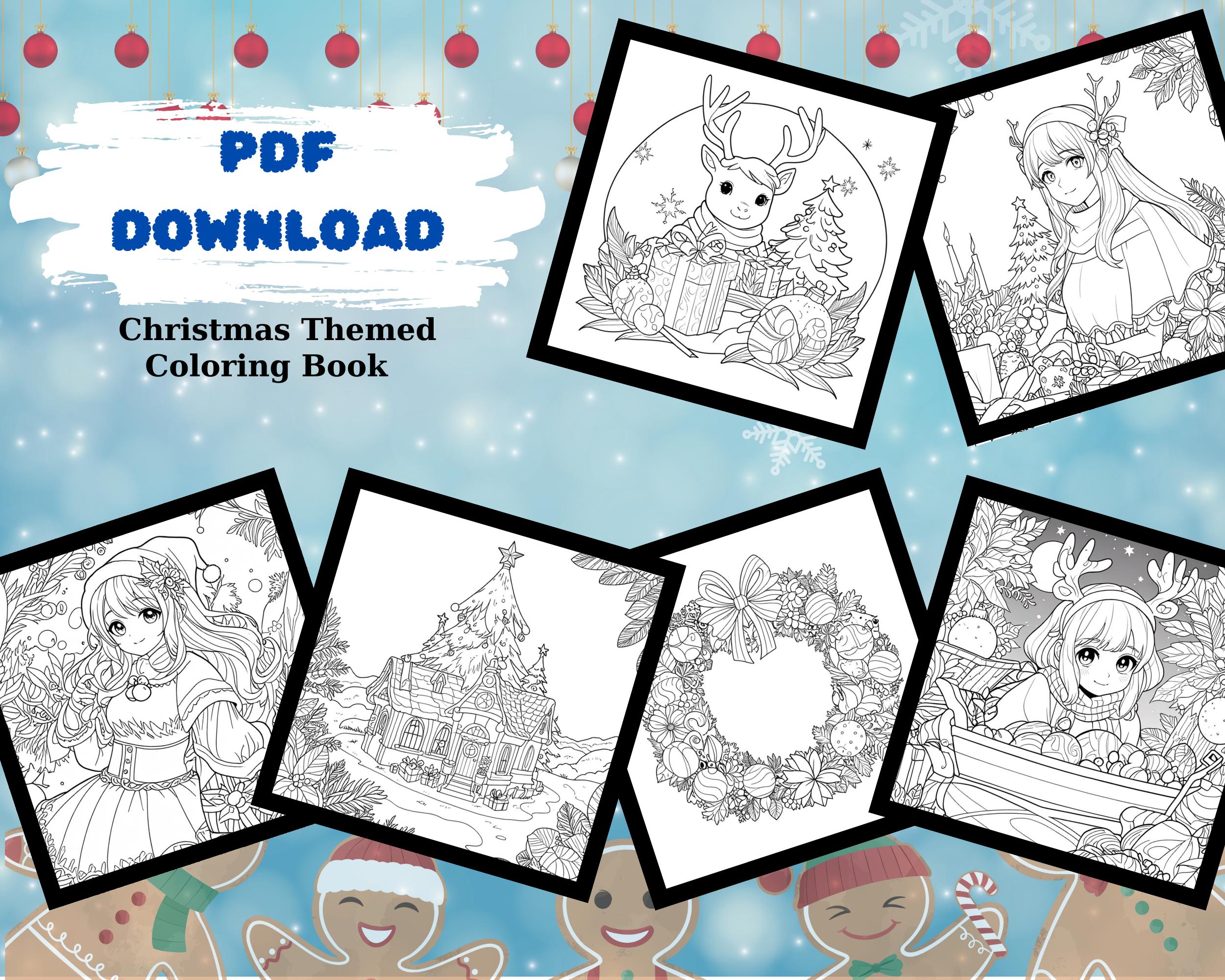 Christmas Themed Coloring Book - Etsy