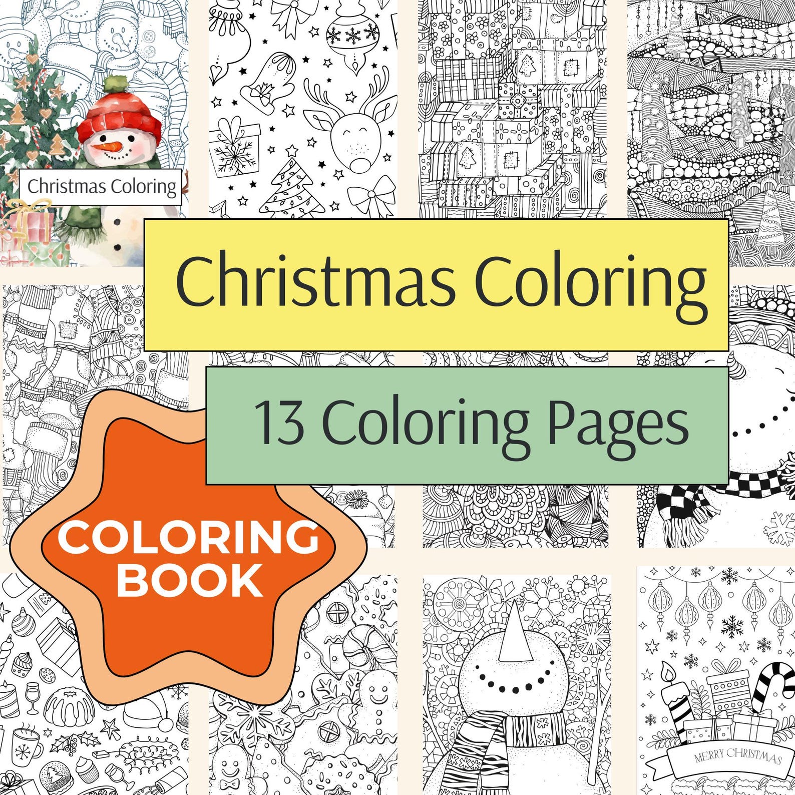 Christmas Mandala Art Coloring Book | Printable Holiday Coloring Pages ...