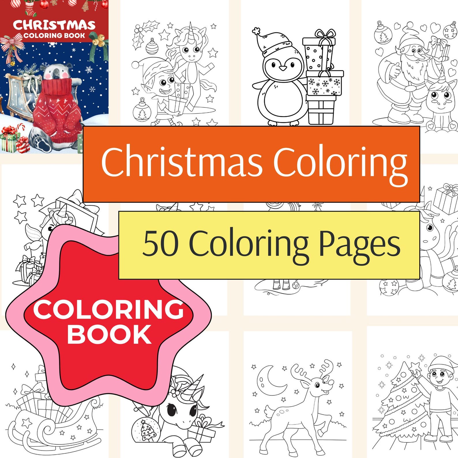 50 Christmas Coloring Pages for Adults & Kids | Festive Holiday ...