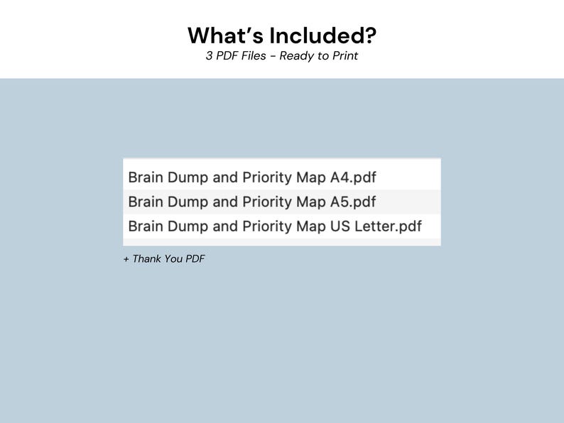 Brain Dump Eisenhower Matrix Printable | Minimalist Priority Planner ...