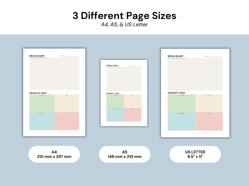 Brain Dump Printable | Mental Clarity Planner | Daily Focus Sheets (PDF ...